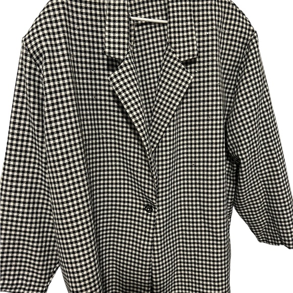 Jackets & Coats | Orare Black And White Plaid Vintage Blazer Size 3x ...